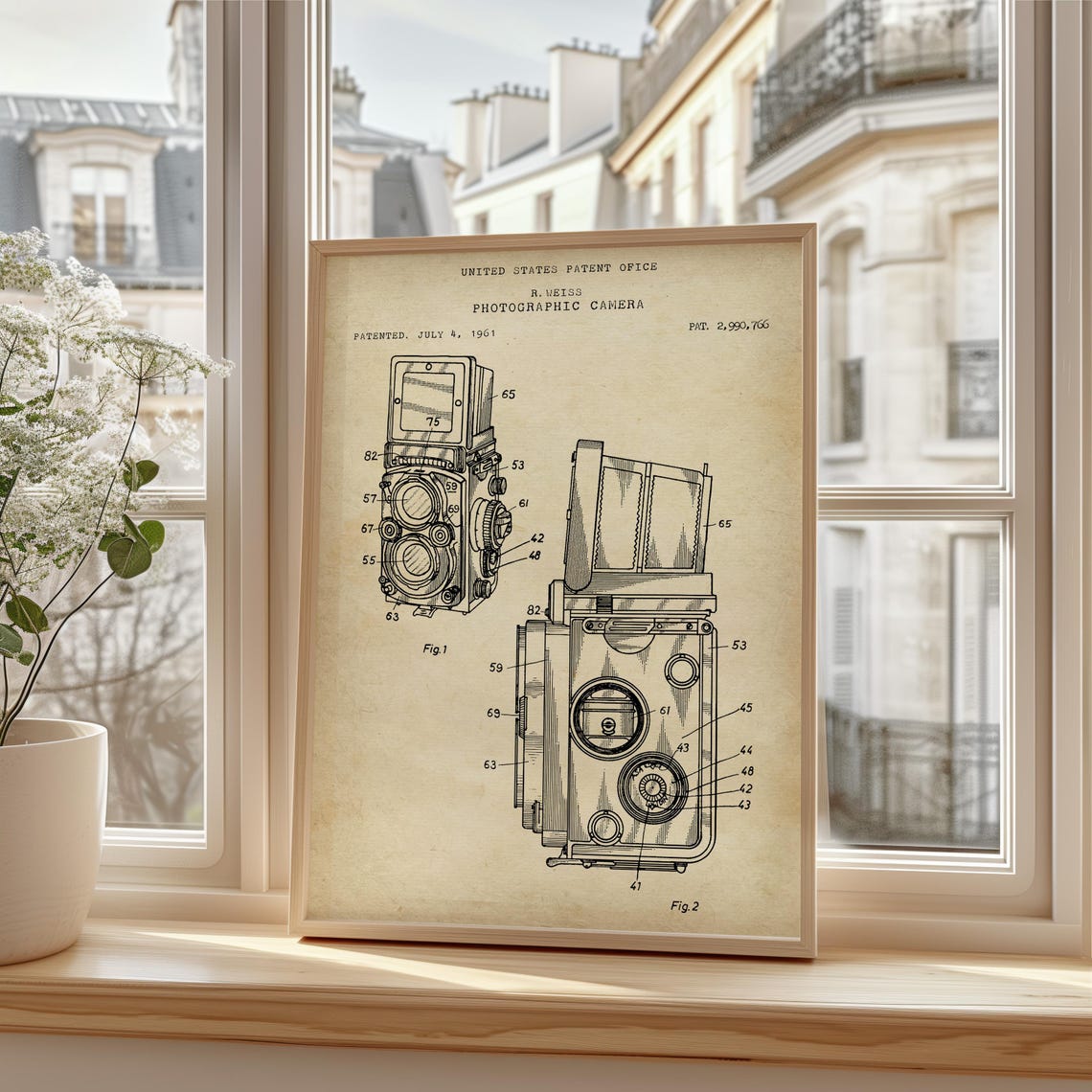 Rolleiflex Twin Lens Vintage Camera From US Patent Office. Poster Gift ...