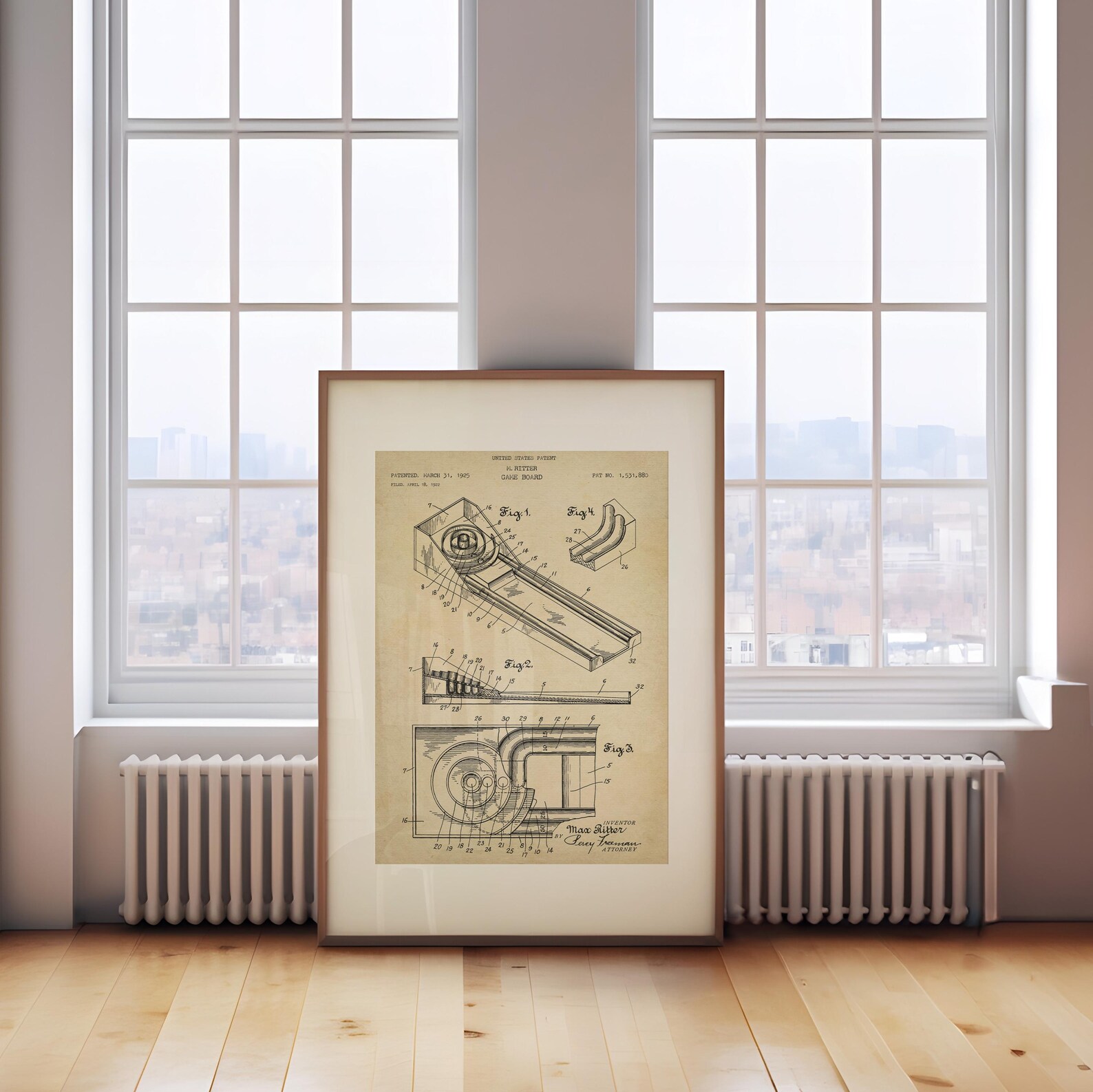 Design of Skee-ball Game Apparatus From US Patent Office. Poster Gift ...