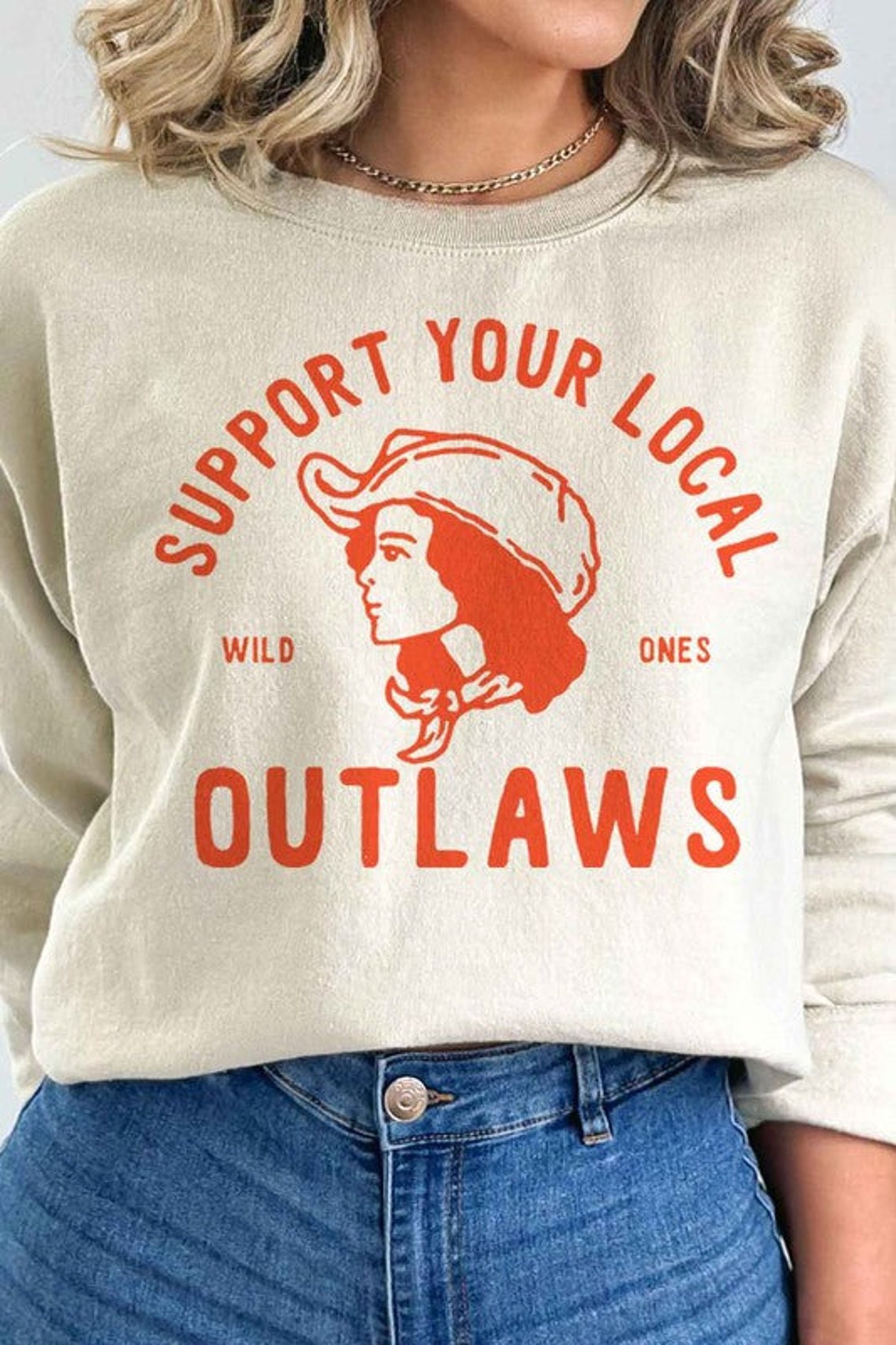 Support Your Local Outlaws Graphic Sweatshirt - Etsy