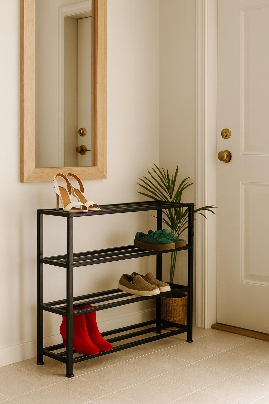 Metal 4-tier Shoe Rack, Shoe Shelf - Etsy