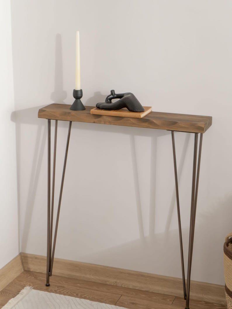 Live Edge Narrow Console Table, Radiator Table, Rustic Decor, New Home ...