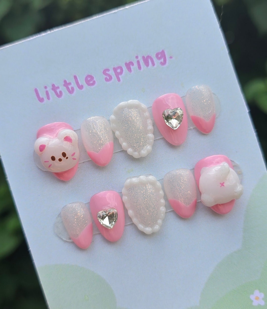 Handmade Stray Kids SKZOO Jiniret Presson Nails Kpop Nails Short Nails ...