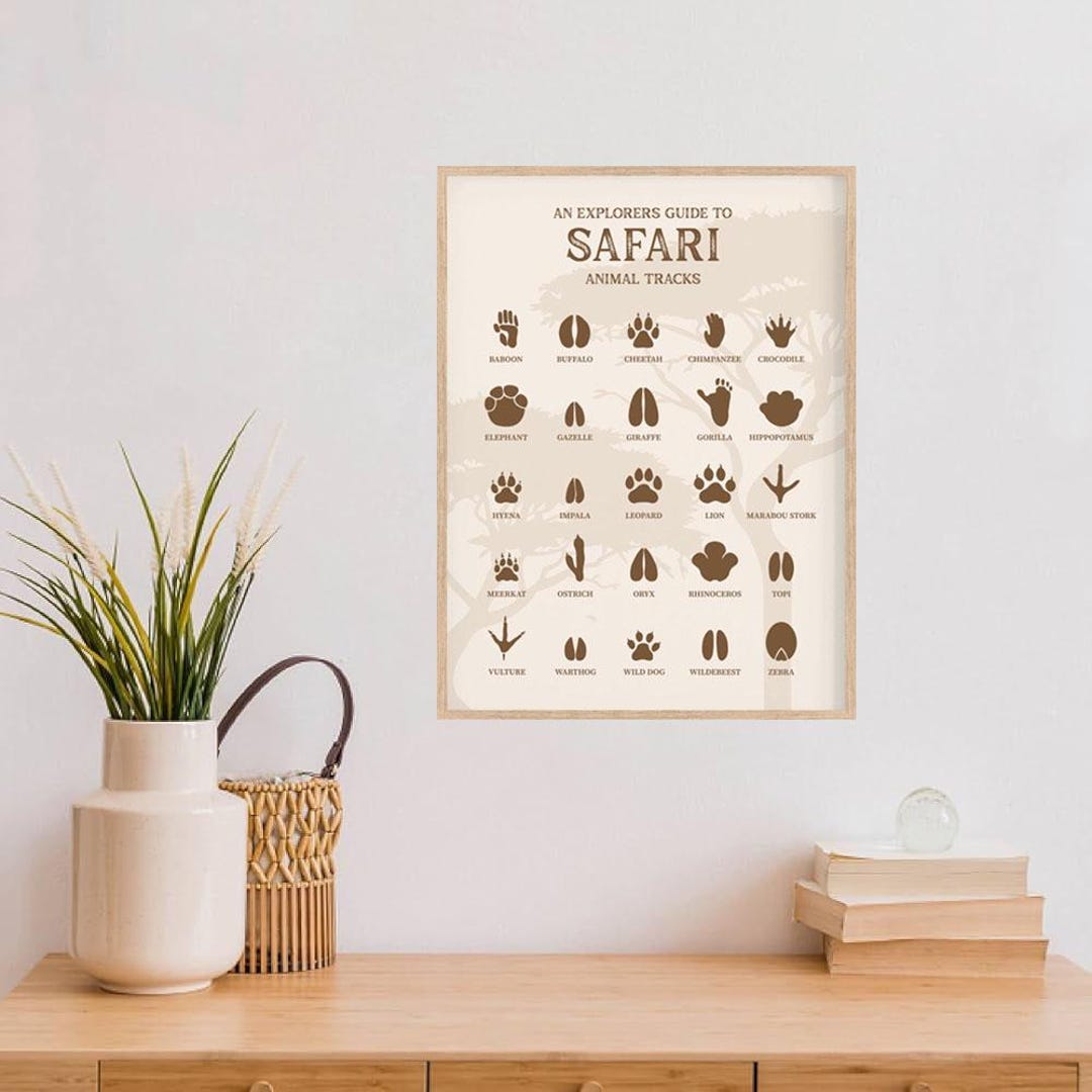 Safari Animal Tracks Poster, Animal Footprint Chart, Animal Tracks ...