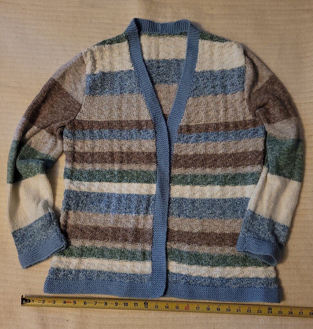 Cozy Texture Stripe Open Cardigan - Etsy