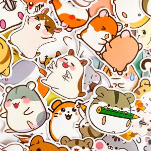 100pcs Hamster Stickers, Cute Animal Stickers, Waterproof Kawaii ...