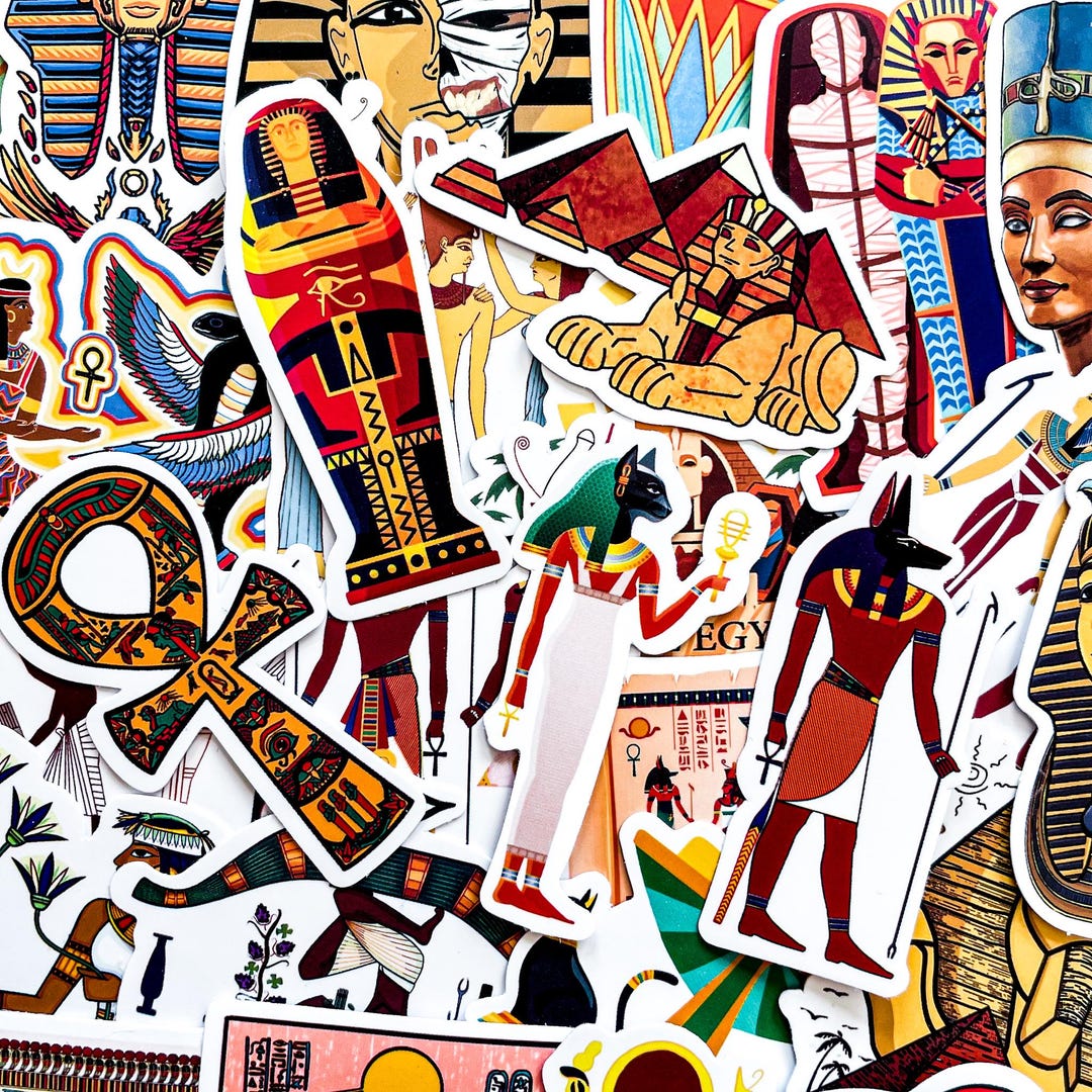 100pcs Egyptian Mythology Stickers Pack, Pharaohs Stickers, Egypt ...