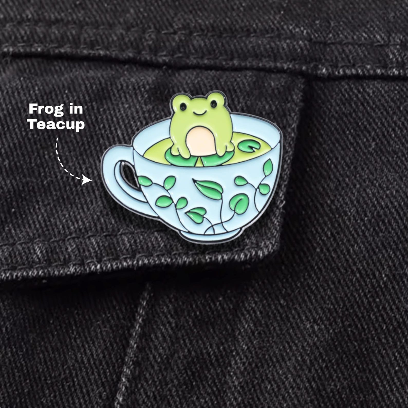 Frog in Teacup Enamel Pin – Cute Frog Pins, Funny Animal Pins, Tea ...