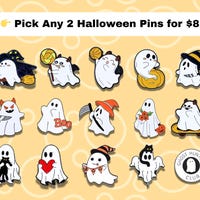 Mini Ghost Enamel Pin | Cute Kawaii-inspired Halloween Ghost for the ...