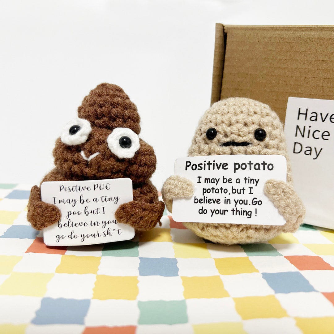 2PCS Positive Potato Crochet, Poop Crochet, Positive Potatoes and Poop ...