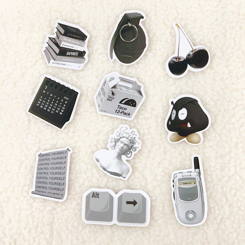 50pcs Dark Aesthetic Stickers, Vintage Vinyl Stickers, Punk Stickers ...