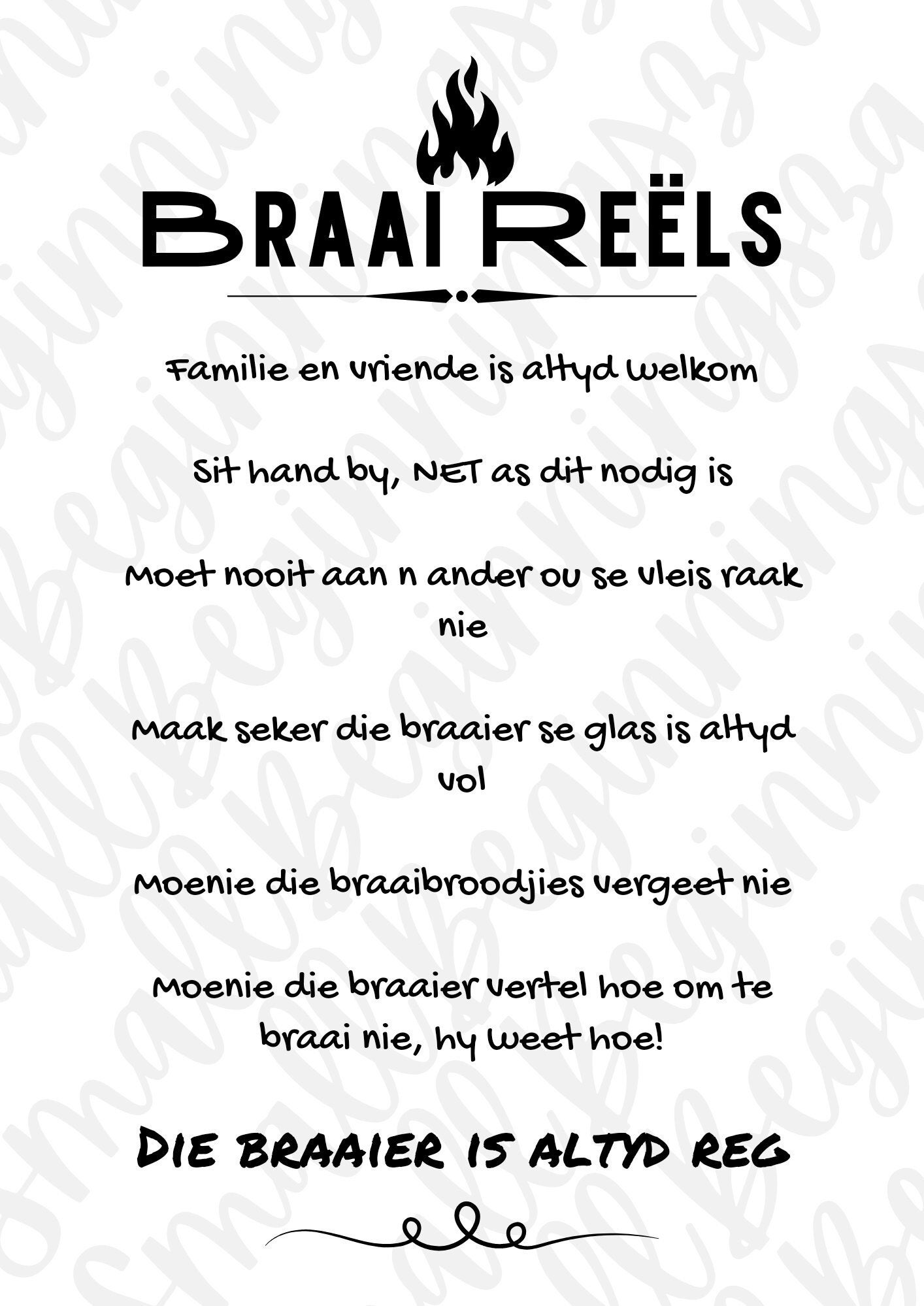 Braai Reëls... SVG| Cut Files | Instant Digital Download | Afrikaans ...