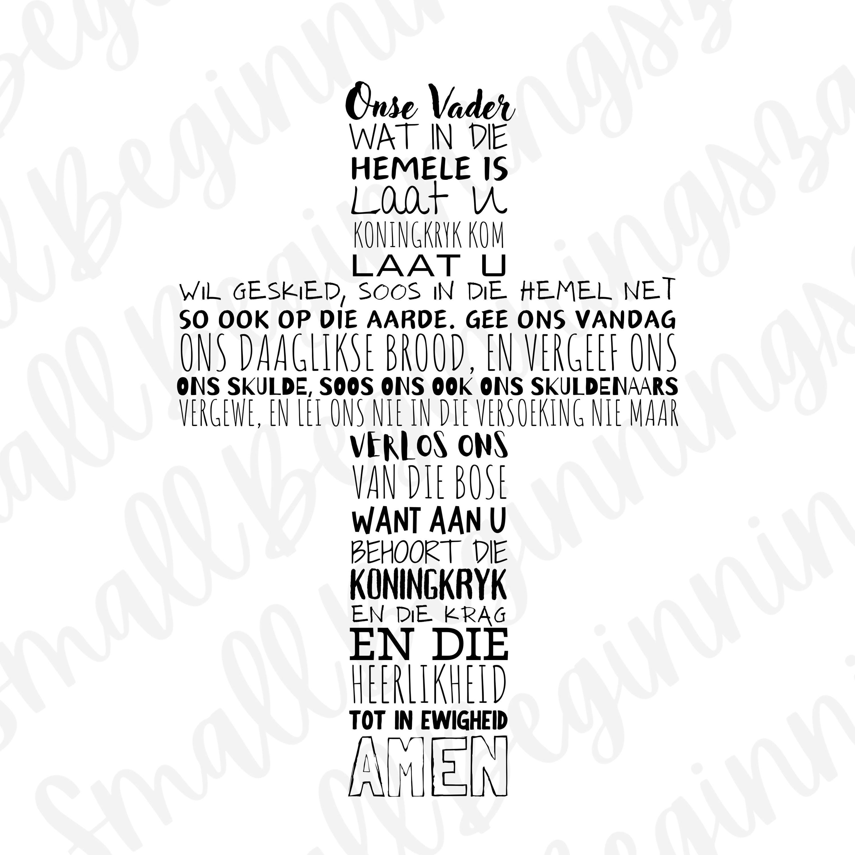 Onse Vader...svg| Cut Files | Instant Digital Download | Afrikaans ...