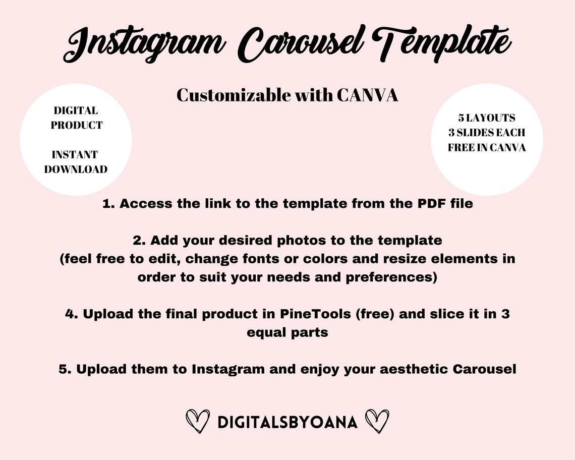 Instagram Carousel Canva Post Template - Instagram Carousel Template, Instagram Travel Template ...