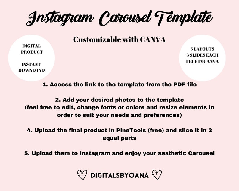 Instagram Carousel Canva Post Template - Instagram Carousel Template, Instagram Travel Template ...