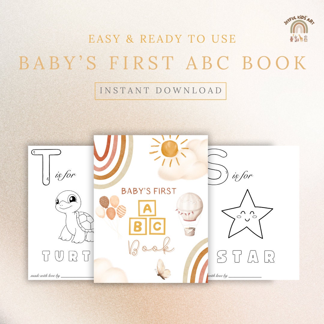 Baby's First ABC Book Baby Shower | Coloring Book | Digital PDF ...
