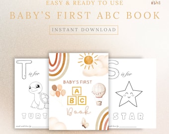 Baby's First ABC Book Baby Shower | Coloring Book | Digital PDF ...