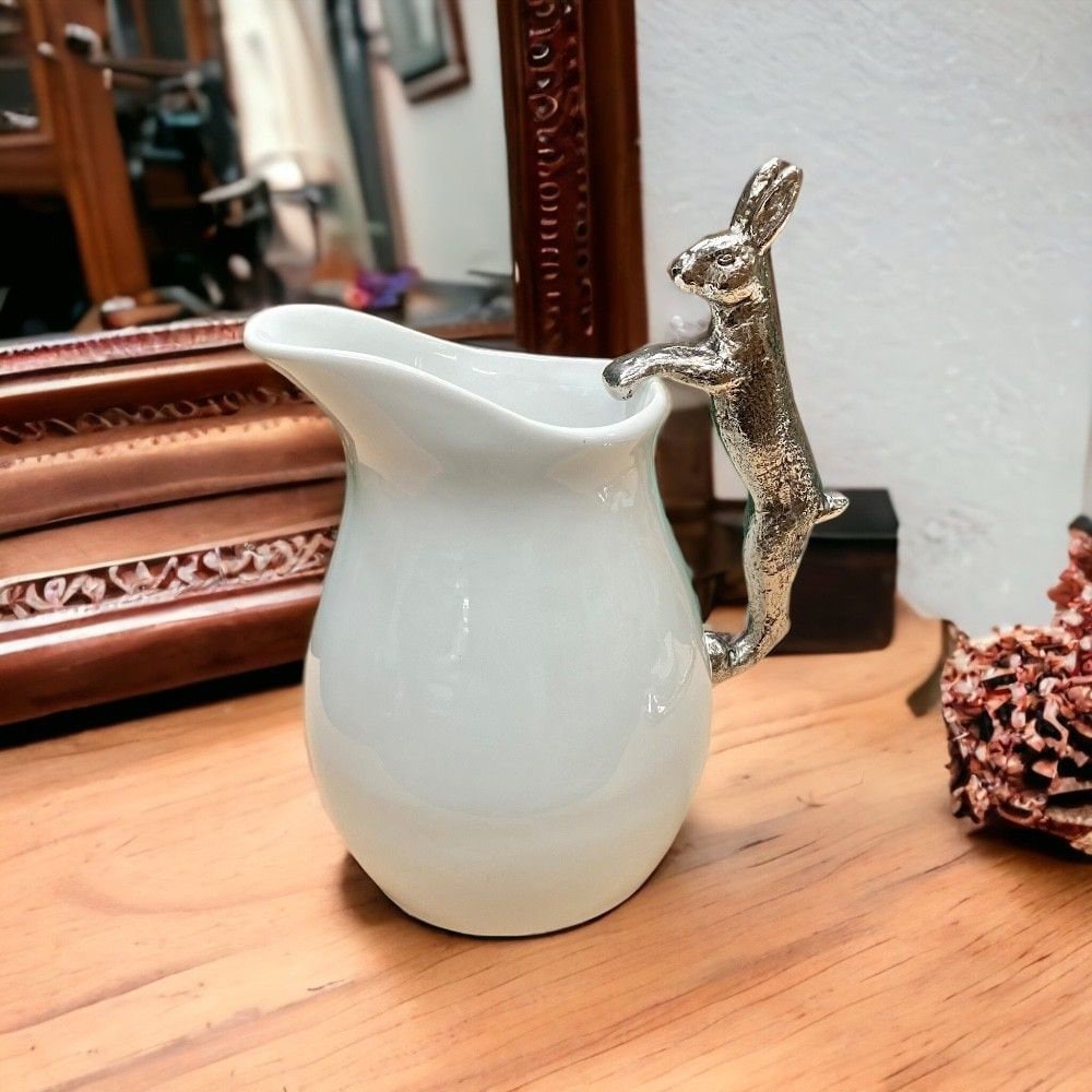 Ceramic and Metal Hare Jug - Etsy
