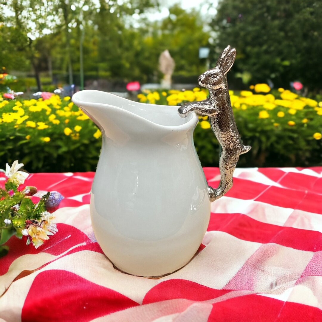 Ceramic and Metal Hare Jug - Etsy