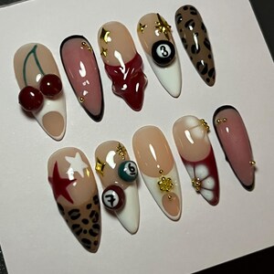 8 Ball Pool Inspired Nail Set - Etsy