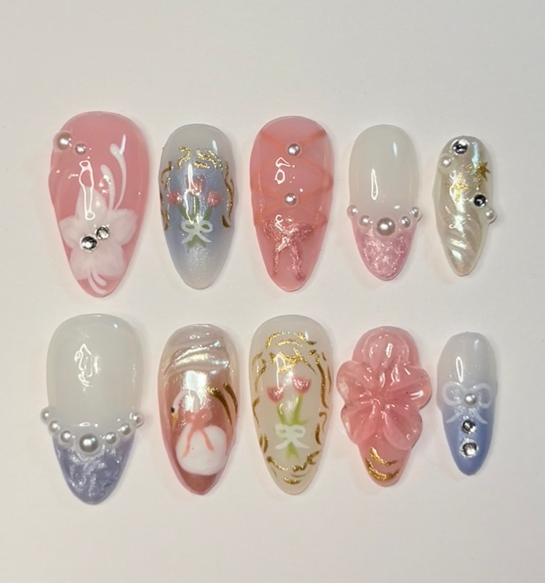 Flower Knows Swan Ballet Inspired Nail Set - Etsy