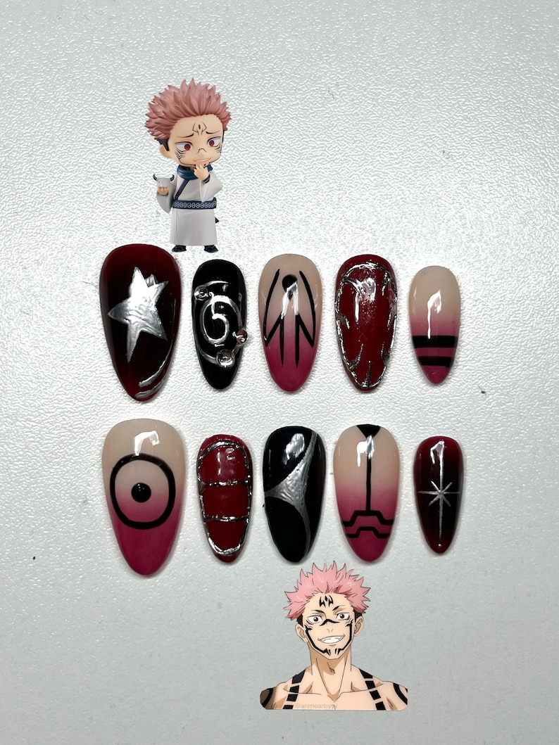Jujutsu Kaisen Sukuna Nails - Etsy