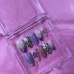 Demon Slayer Shinobu Kocho Inspired Nails - Etsy