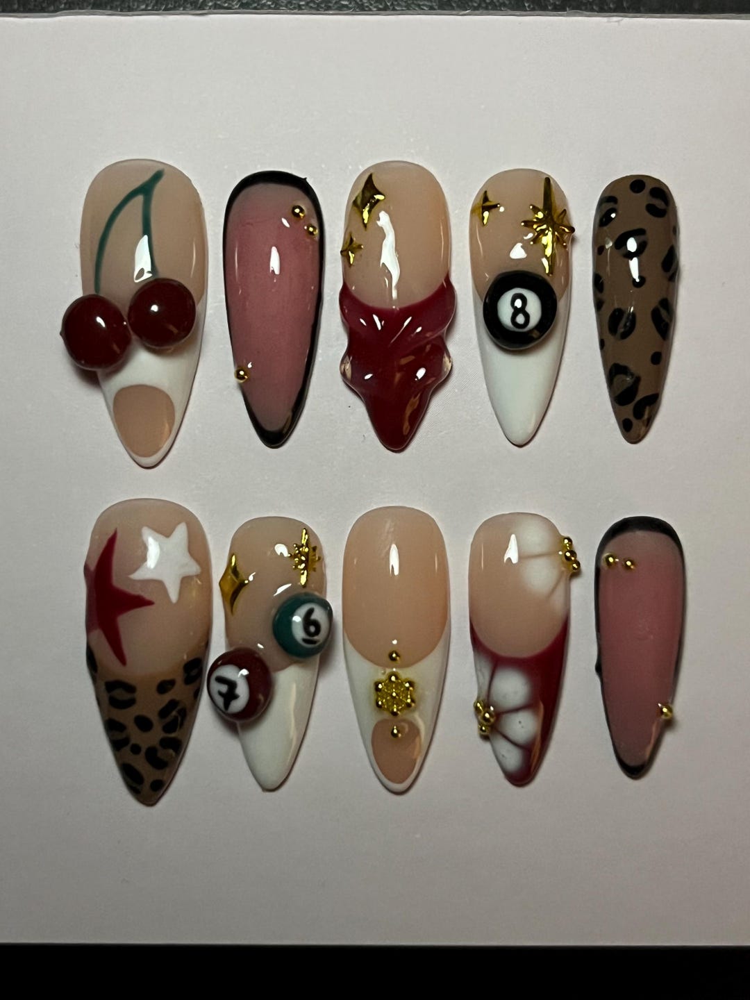 8 Ball Pool Inspired Nail Set - Etsy