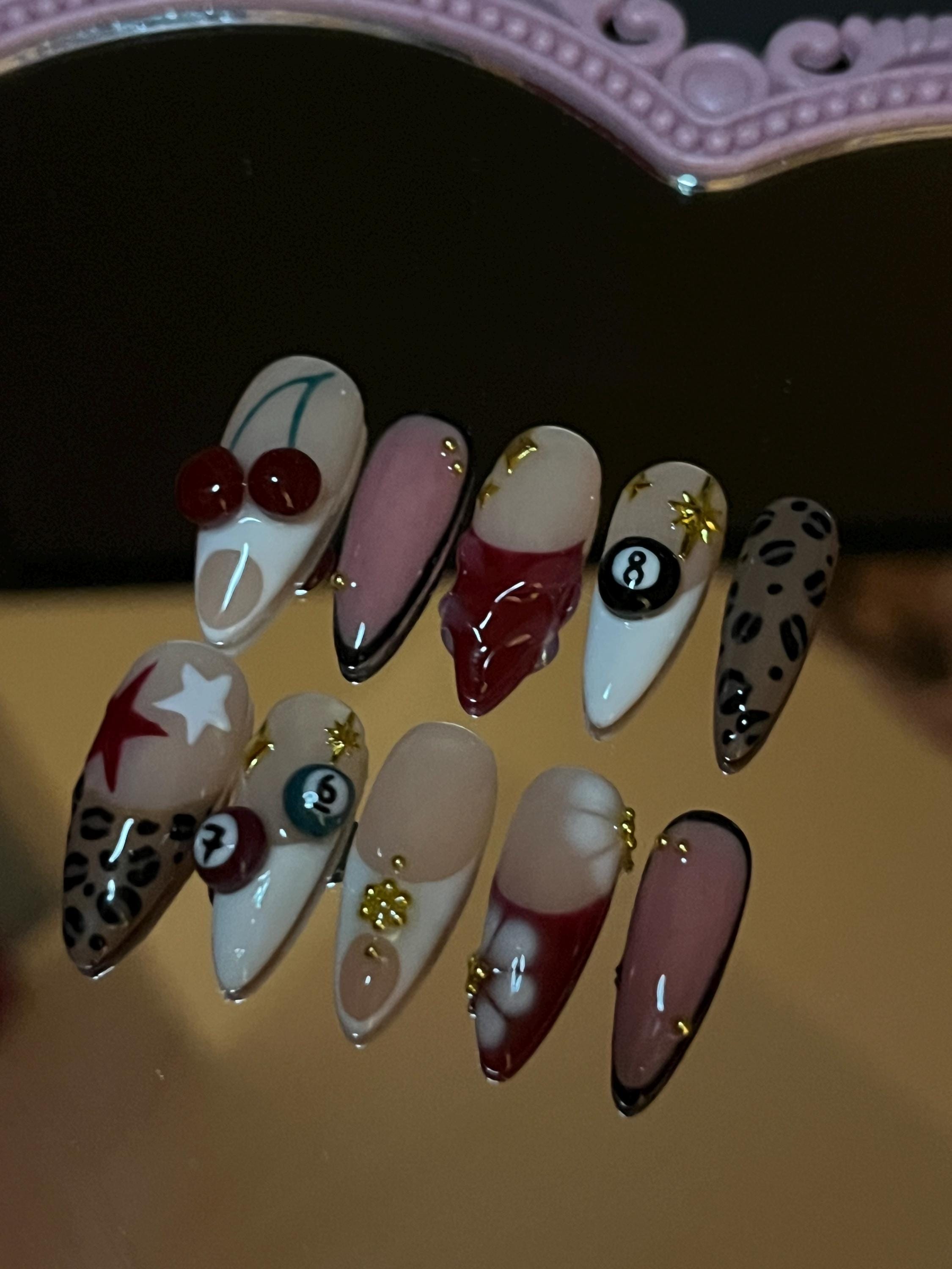 8 Ball Pool Inspired Nail Set - Etsy