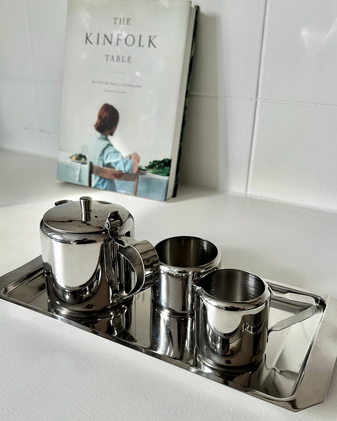 Stainless Steel Tea Set, Vintage Tea Set Silver, Mcm Coffee Sets, Mid ...