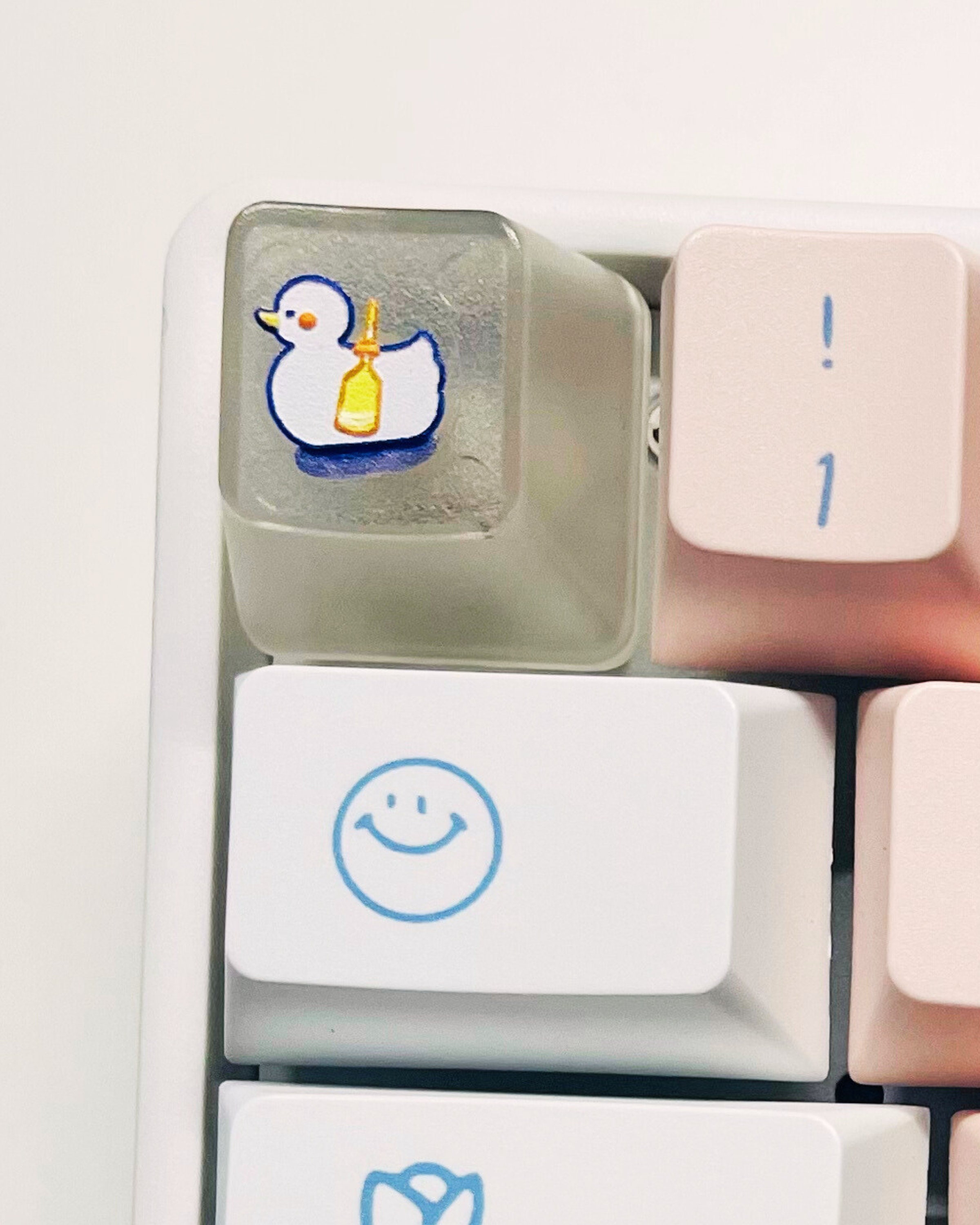 Kawaii Duckling Keycaps Set Embossed Edges, Cute Duck Design, Handmade ...