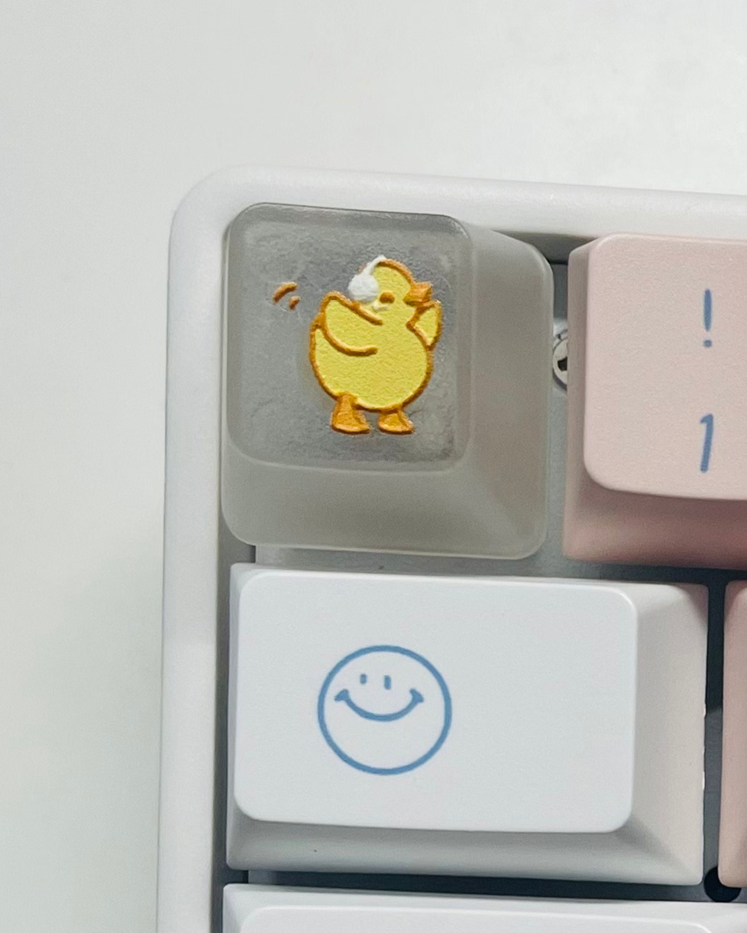 Kawaii Duckling Keycaps Set Embossed Edges, Cute Duck Design, Handmade ...