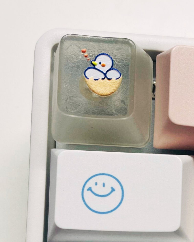 Kawaii Duckling Keycaps Set Embossed Edges, Cute Duck Design, Handmade ...