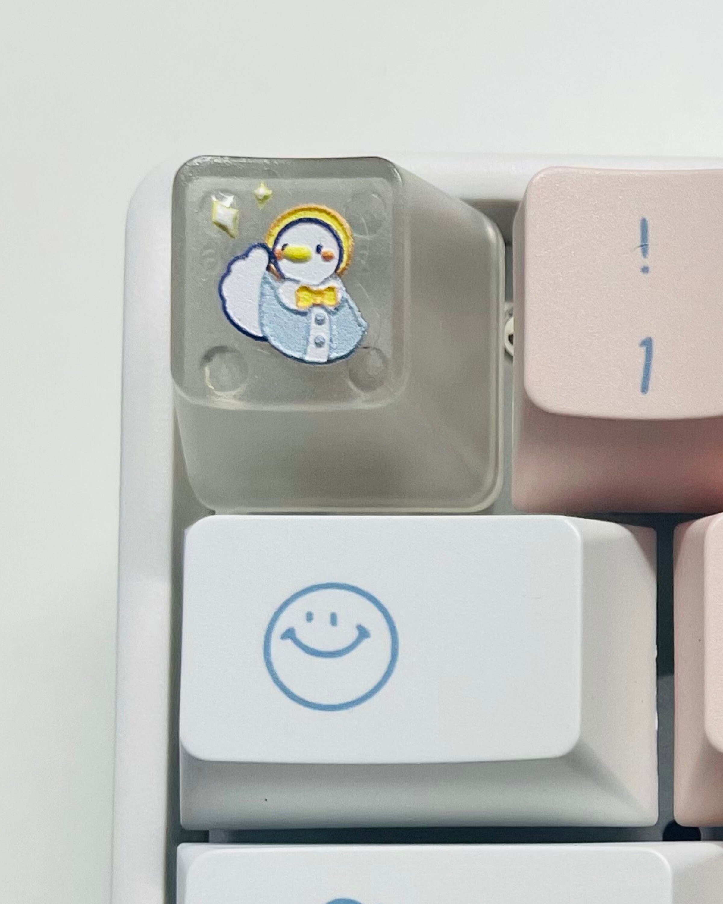 Kawaii Duckling Keycaps Set Embossed Edges, Cute Duck Design, Handmade ...