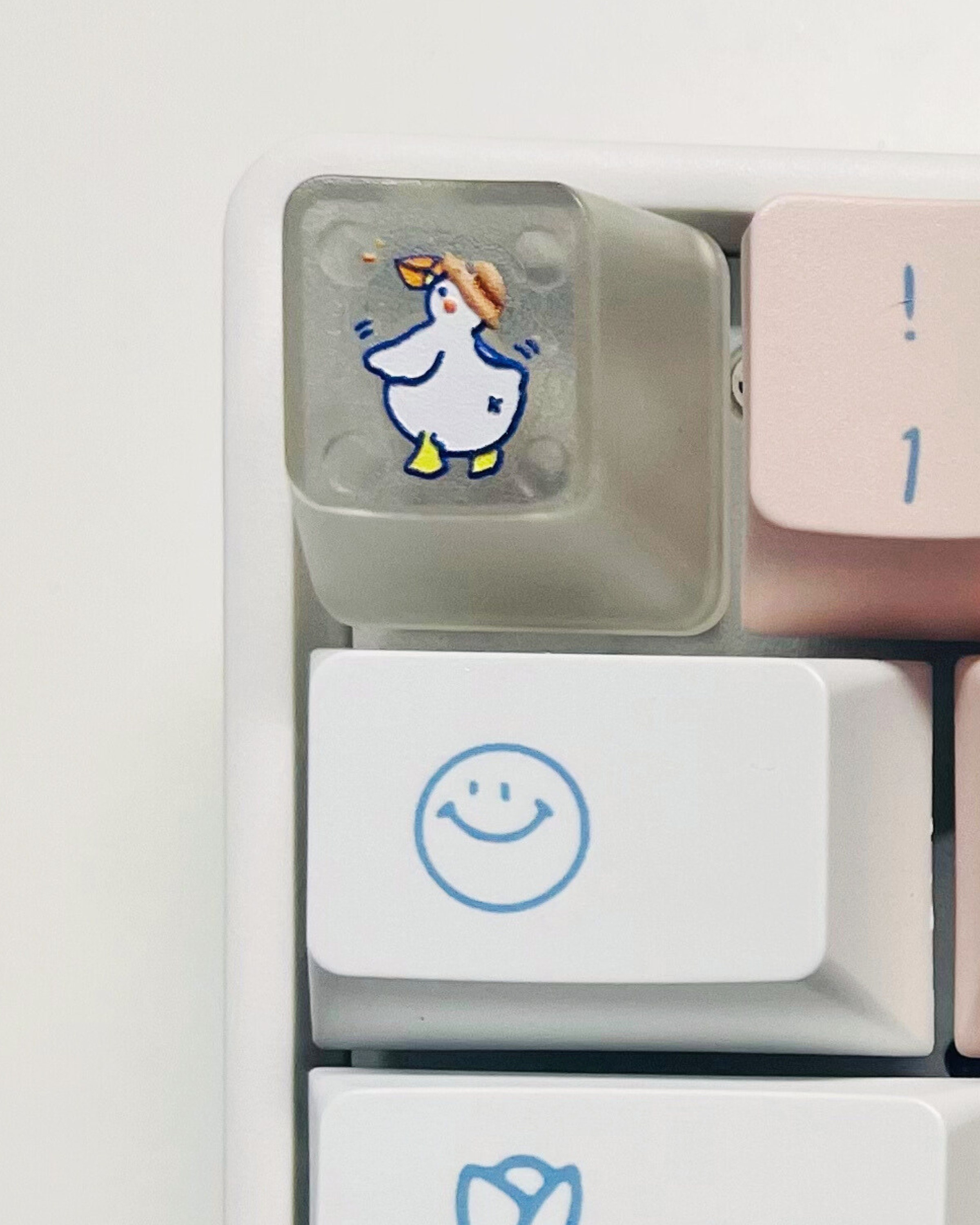 Kawaii Duckling Keycaps Set Embossed Edges, Cute Duck Design, Handmade ...