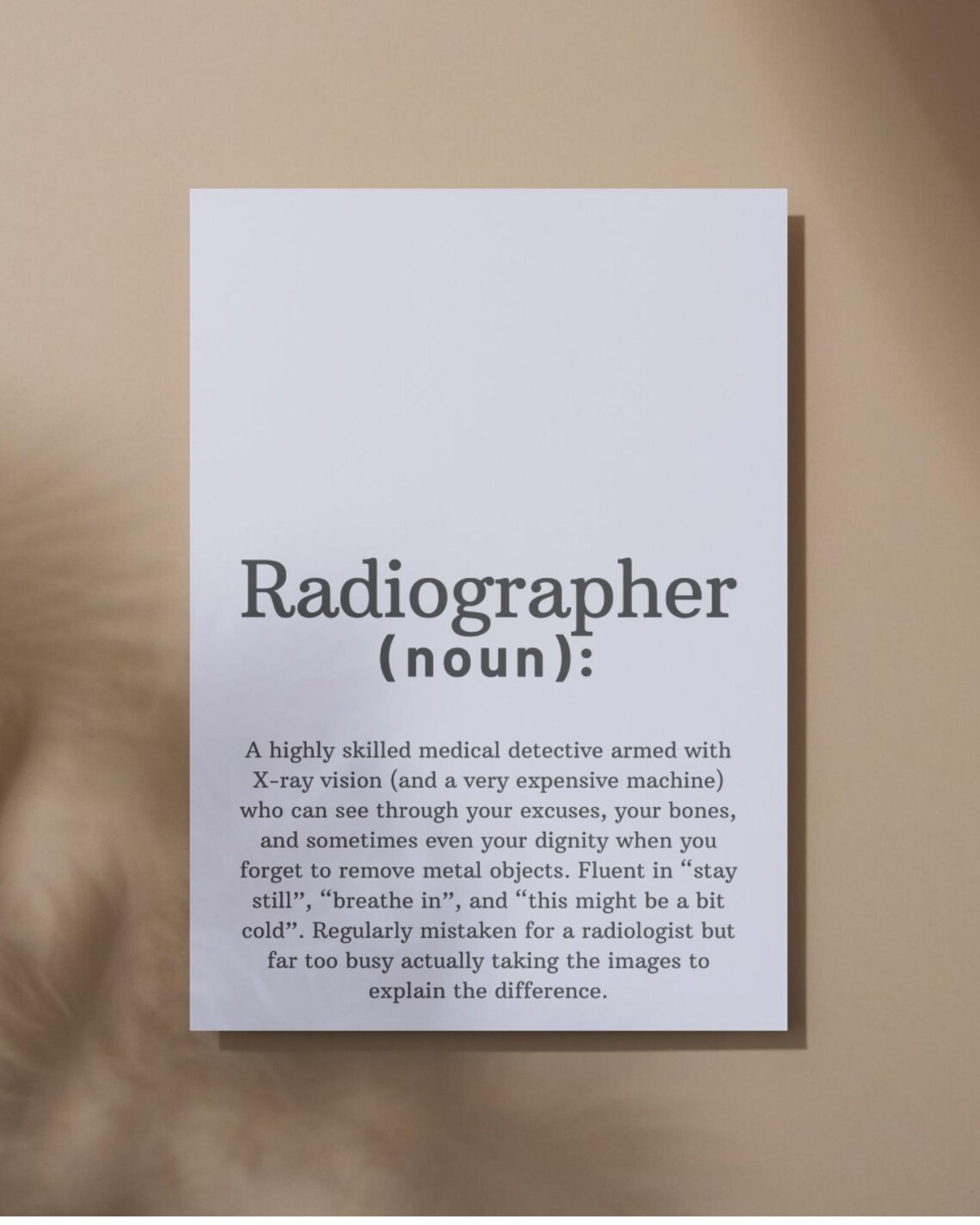 Radiographer Definition Print: Funny X-ray Tech Gift (digital Download ...