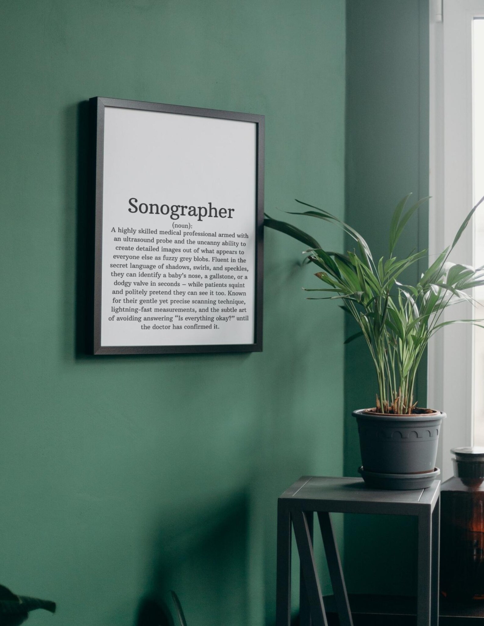 Funny Sonographer Definition Print – Ultrasound Tech Wall Art – Medical ...
