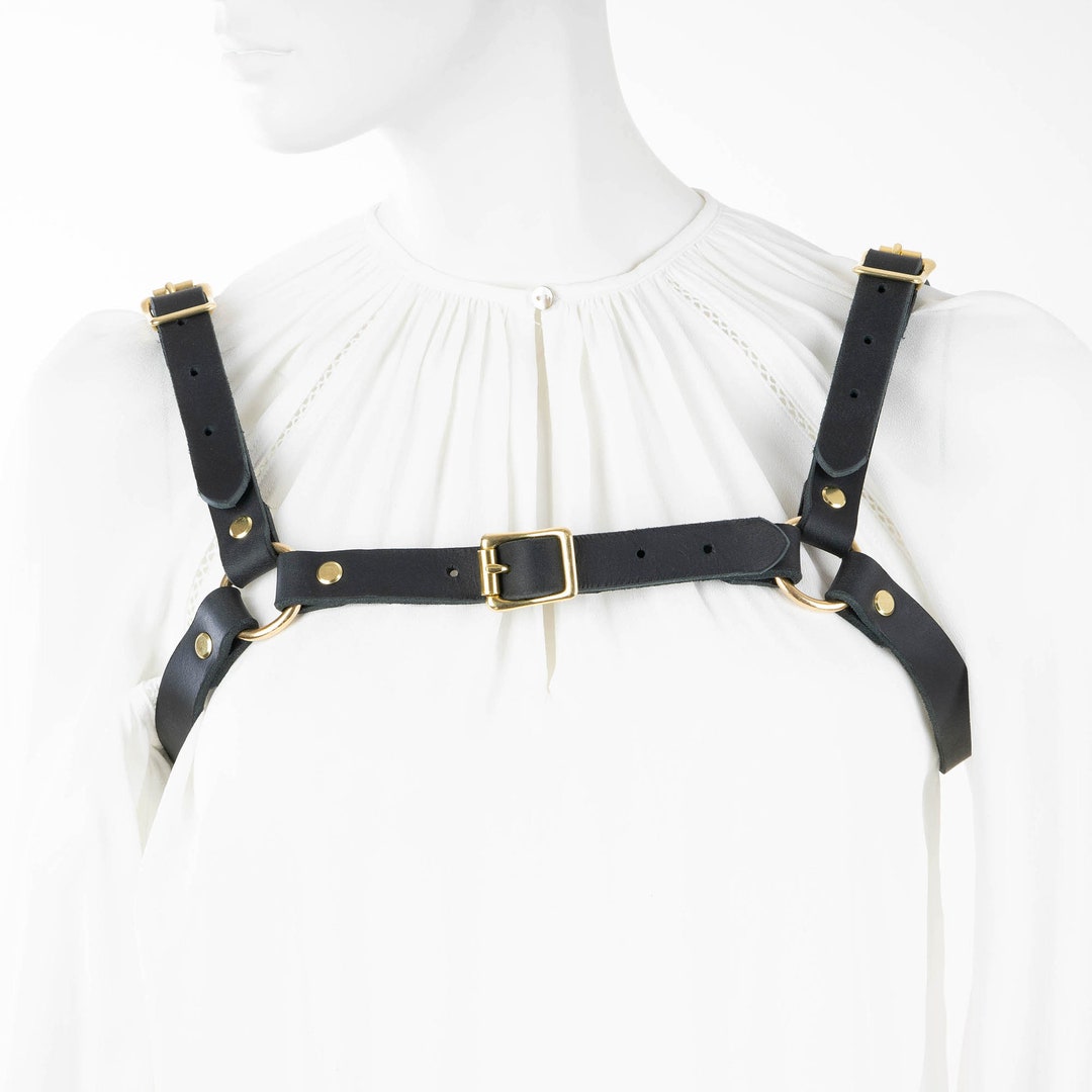Black Leather Harness Women Female Chest Harness Fashion Body Harness ...