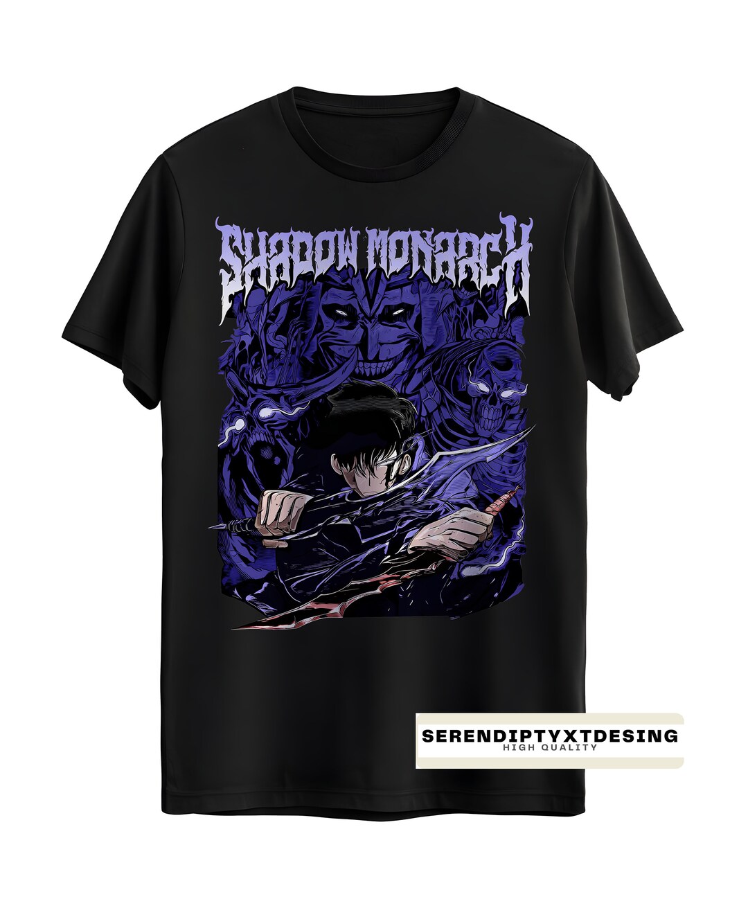 Jin Woo T-shirt - Solo Leveling Shirt - Anime Tee - Unisex Heavy Cotton ...