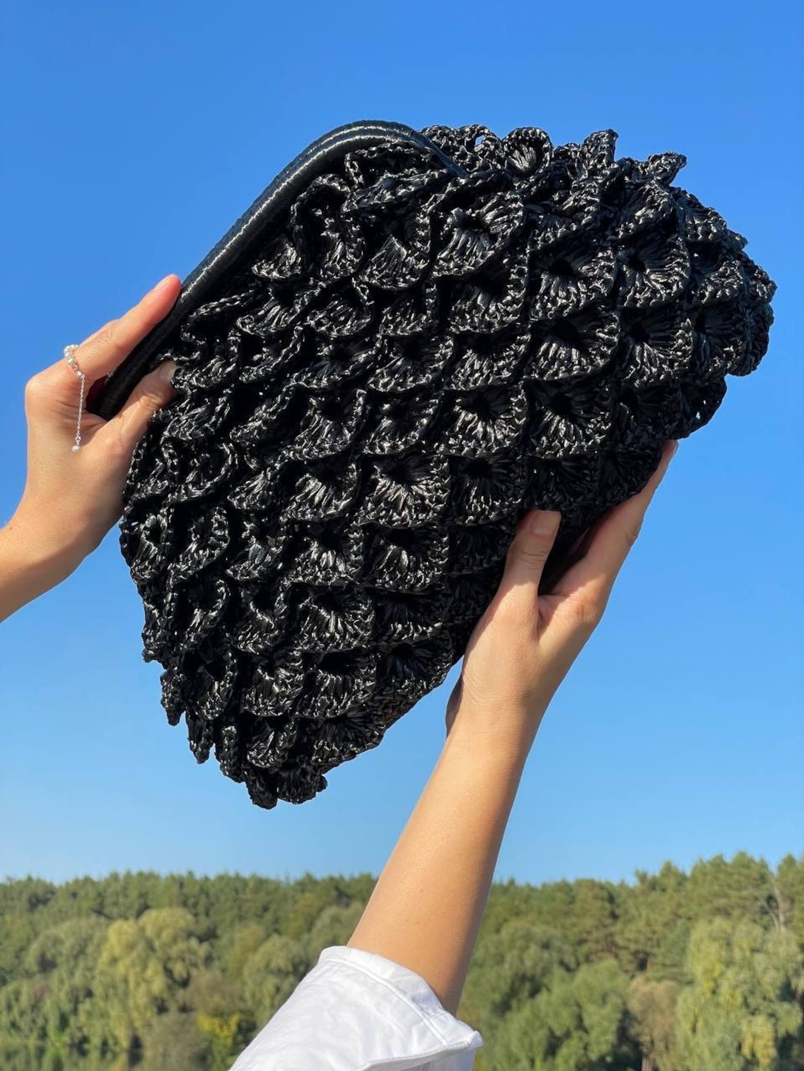 Soft Raffia Cloud Bag, Handmade Raffia Bag, Raffia Clutch Bag, Raffia ...