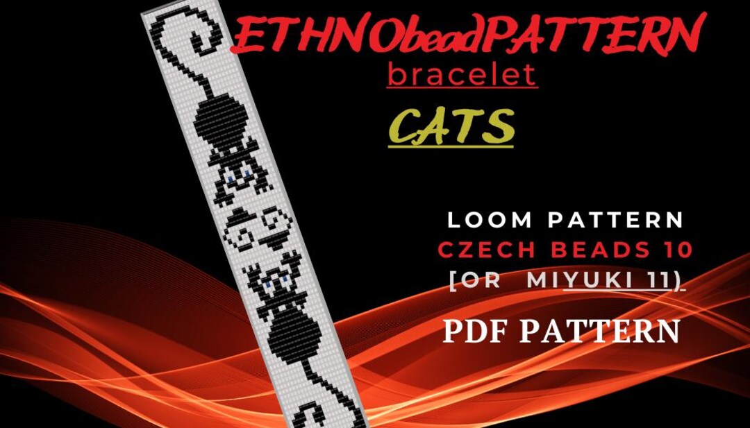 Cats Loom Bracelet Pattern: Czech Beads, Miyuki 11 (PDF Pattern) - Etsy