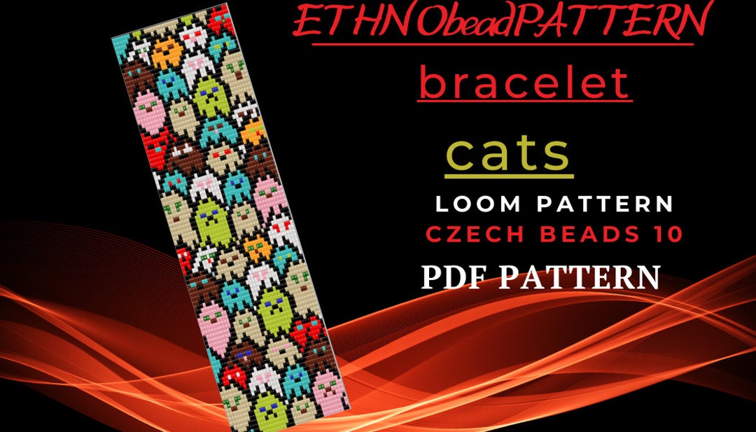 Cats Loom Bracelet Pattern: Czech Beads (PDF Download) - Etsy
