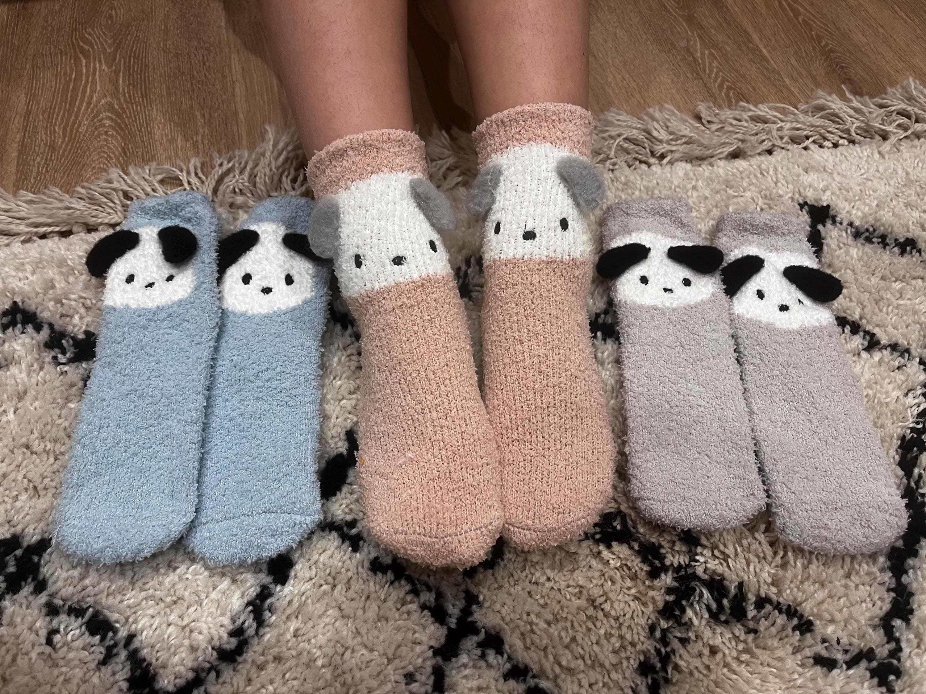 Warm Cute Fuzzy Cartoon Animal Socks Crew Length Warm Coral Fleece ...