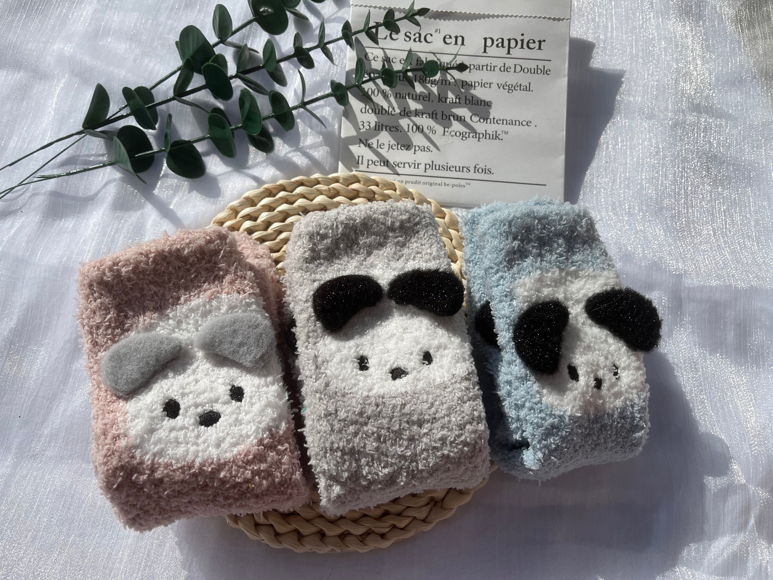 Warm Cute Fuzzy Cartoon Animal Socks Crew Length Warm Coral Fleece ...