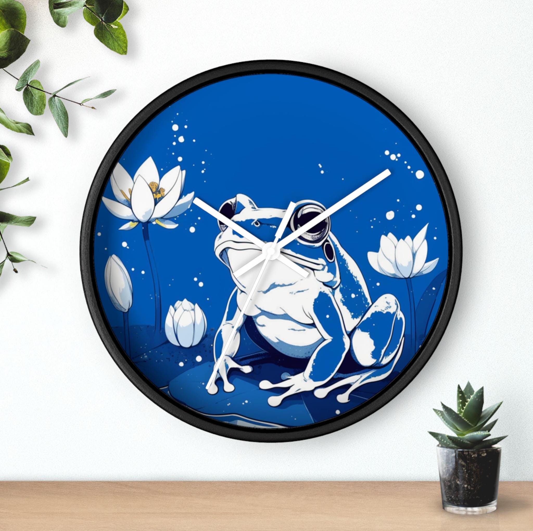 Blue Frog Wall Clock Pop Art Inspired Wall Clock,silent Wall Clock - Etsy