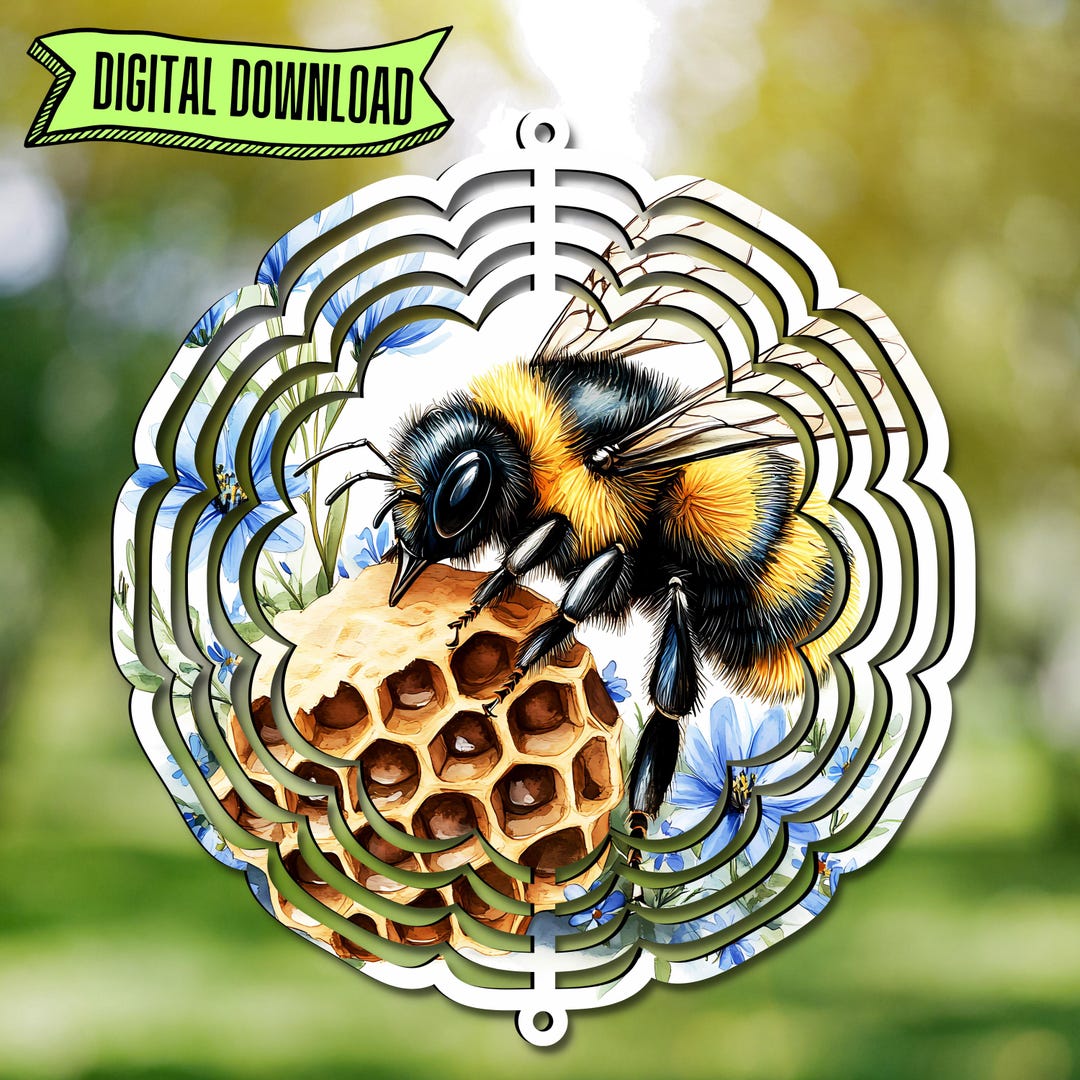 Bee Wind Spinner PNG, Dragonfly PNG Sublimation Design, Windspinner PNG ...