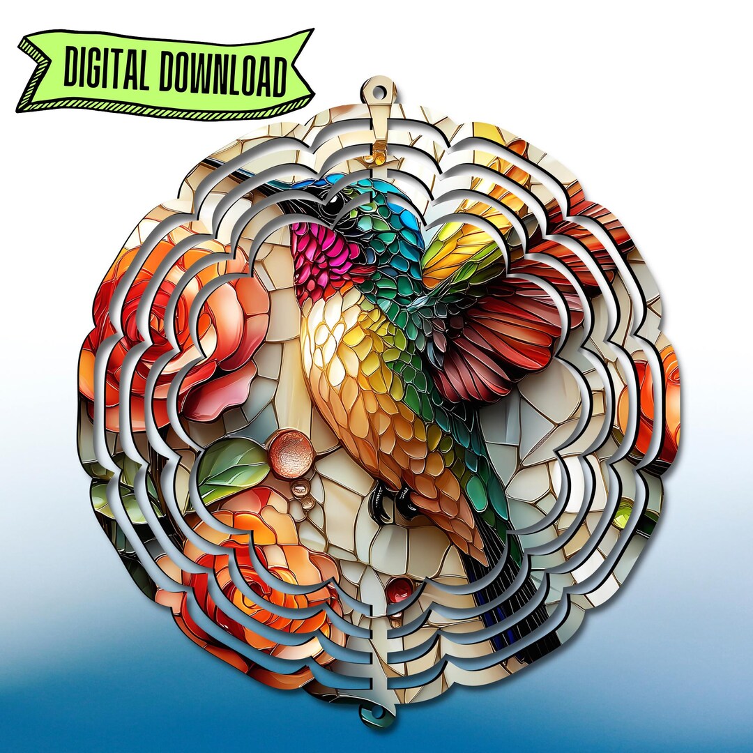 Hummingbird Wind Spinner PNG, Sublimation Digital Design, Hummingbird ...