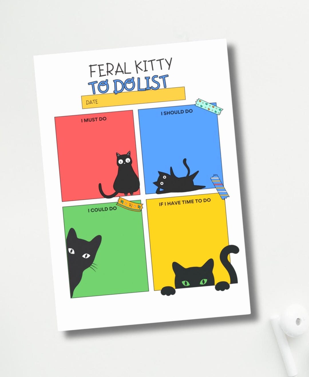 Funny Sticky Notes, to Do List Sticky Note Pad, to Do List Sheets, Cat ...