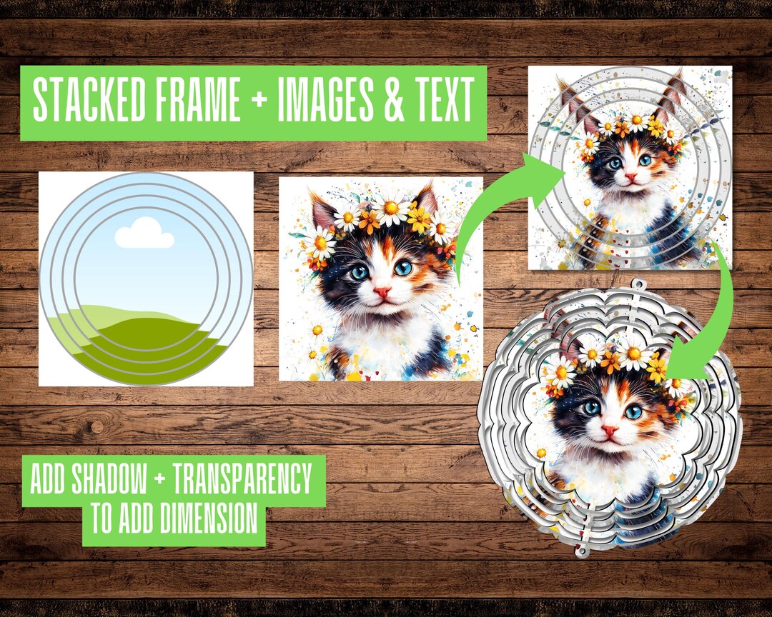 Wind Spinner Canva Editable Frame Template, Canva Drag & Drop Wind ...