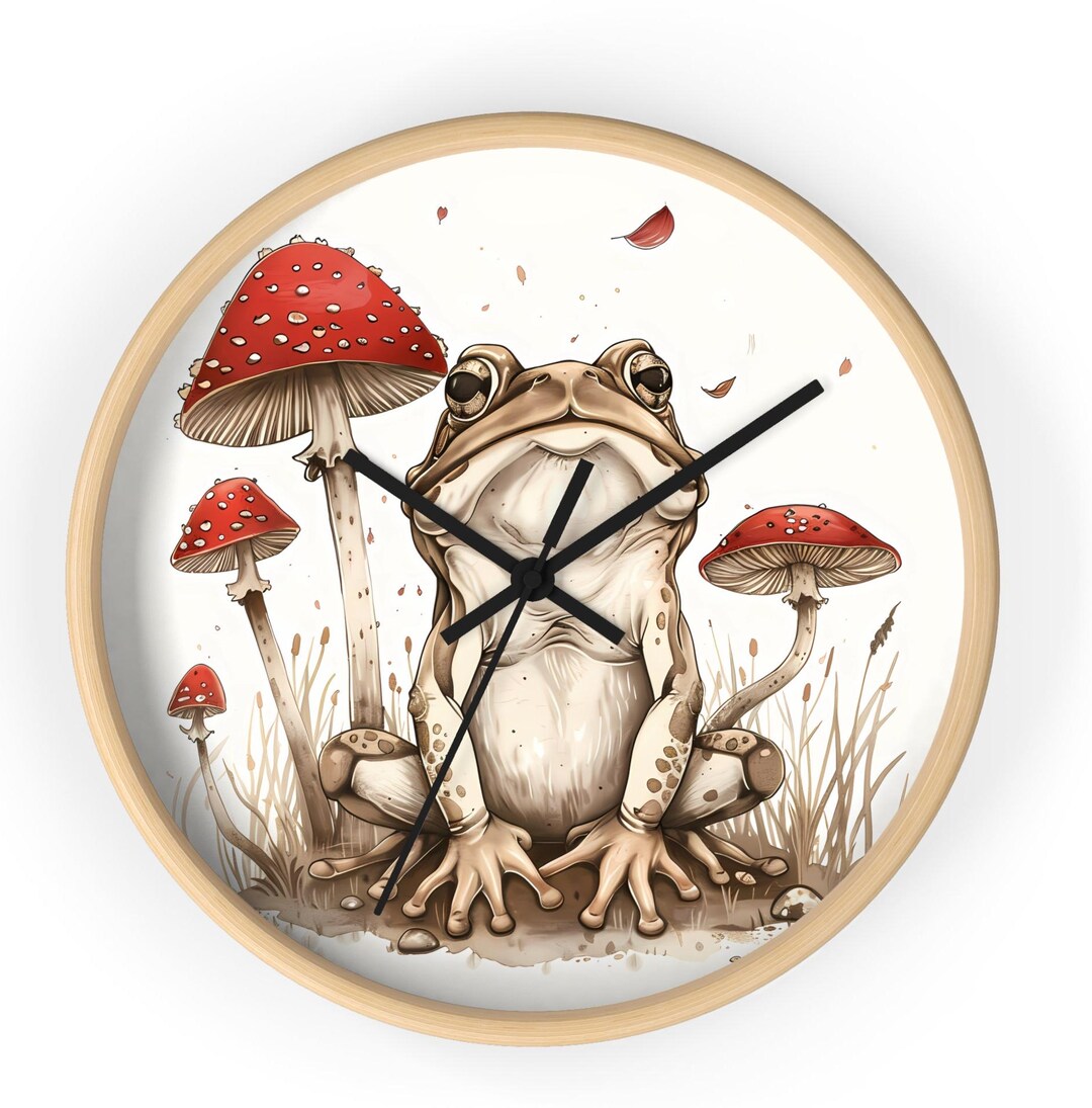 Modern Wall Clock, Cottagecore Frog Wall Clock, Housewarming Gift ...