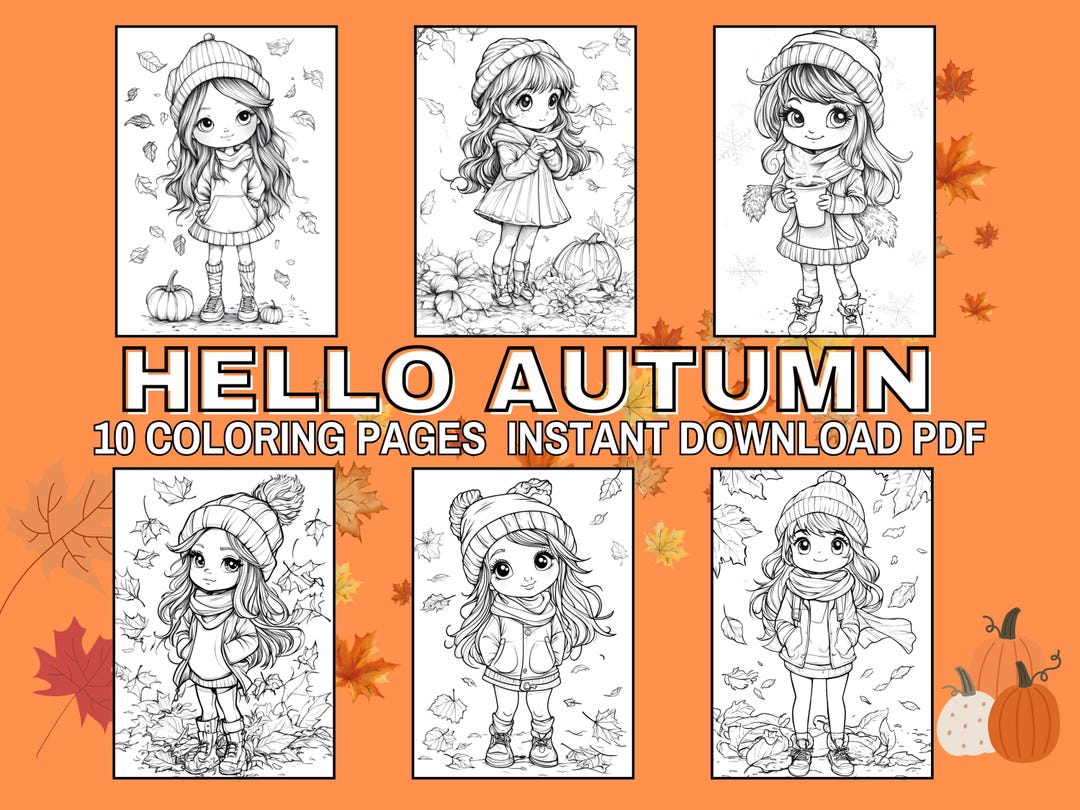 Fall Coloring Pages, 10 Printable Autumn Coloring Pages , Fall ...